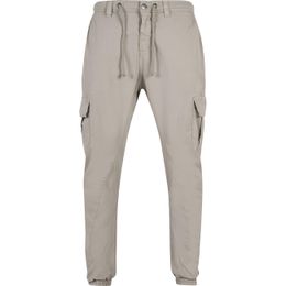 Cargohose Urban Classics "Urban Classics Herren Cargo Jogging Pants", Herren, Gr. XXL, US-Gr&ouml;&szlig;en, wolfgrau, 100% Baumwolle, unifarben, slim fit, Hosen Cargohose