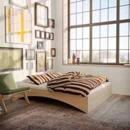 Bettgestell Karup Design "Orbit Bed, Massivholzbett, Futonbett, FSC-zertifiziertem Massivholz", natur, B:144cm H:35cm L:205cm, 100% Kiefer, Betten, Bettgestell, mehrere Gr&ouml;&szlig;en, inklusive Lattenrost, ohne Matratze, Made in Europe