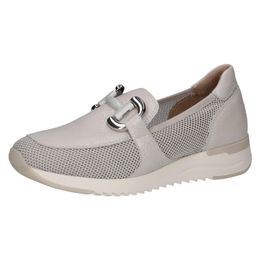 Slipper Caprice, Damen, Gr. 39, sanftes wei&szlig;, kombiniert, Leder, Textil, Schuhe Slipper, Sneaker, Freizeitschuh, Schlupfschuh mit Wechselfu&szlig;bett in Weite G