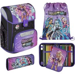 Schulranzen Scooli "Easy Start", Jungen, Gr. B/H/T: 29,5cm x 36,5cm x 29cm, monster high, Polyester, Rucks&auml;cke Schulranzen