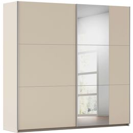 Schwebet&uuml;renschrank Rauch "Kleiderschrank Dreht&uuml;renschrank Schrank Garderobe KRONACH TOPSELLER", champagner, griffleisten alu, 1 spiegel, B:218cm H:210cm T:59cm, Holzwerkstoff, Schr&auml;nke, Schwebet&uuml;renschrank, optional ohne, mit 1 oder 2 Spiegel, viel Stauraum MADE IN GERMANY