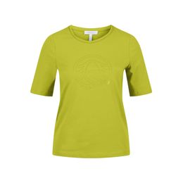 T-Shirt Sportalm KITZB&Uuml;HEL, Damen, Gr. 38, sulphur sands, Single Jersey, Obermaterial: 95% Baumwolle, 5% Elasthan, unifarben, regular fit h&uuml;ftlang, Rundhals, eingesetzt abgesteppte Kante, Shirts T-Shirt, Regular fit mit Rundhalsausschnitt