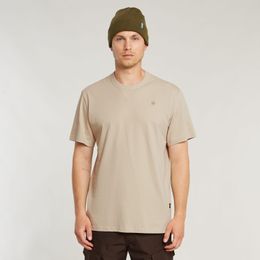 G-Star Raw T-Shirt G-STAR "Nifous", Herren, Gr. S, beige (dk brick), Jersey, Obermaterial: 100% Baumwolle, unifarben, regular fit normal, Rundhals, Shirts T-Shirt, Rundhals, mit Rippeinsatz