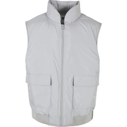 Jerseyweste Urban Classics "Urban Classics Herren Clean Puffer Vest", Herren, Gr. XL, lightasphalt, 100% Polyester, Rundhals, Westen