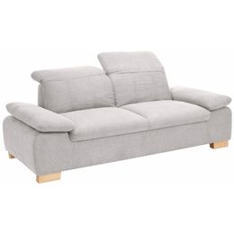 2,5-Sitzer Home Affaire "Bergamo Multifunktions-Couch, elegant und komfortabel", silber, B:215cm H:77cm T:90cm, Chenille 100% Polyester;Struktur fein ( 100% Polyester);Luxus-Kunstleder;Struktur weich (100% Polyester), Sofas, 2 5-Sitzer, mit Armlehn-und R&uuml;ckenfunktion, Federkern