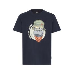 T-Shirt Blend "BHKURT FUNNY GRAPHIC S/S TEE", Damen, Gr. L, salute hippo, Single Jersey, Obermaterial: 100% Baumwolle, bedruckt, regular fit normal, Rundhals, Shirts T-Shirt