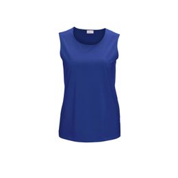 Tr&auml;gertop GOLDNER "Kurzgr&ouml;&szlig;e Gepflegtes Top in formstabiler Ware", Damen, Gr. 19, blau (royalblau), Obermaterial: 82% Polyester PES. 18% Elasthan EL., Rundhals, Sonstiges, Tops Tr&auml;gertop, ohne