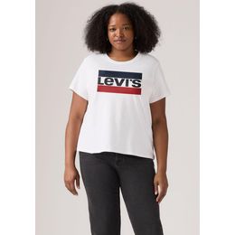 LEVI'S&reg; PLUS T-Shirt LEVI'S PLUS "LSE_ PL PERFECT TEE", Damen, Gr. XXXL (54/56), wei&szlig;, Single Jersey, Obermaterial: 100% Baumwolle, bedruckt, regular fit normal, Rundhals, angesetztes B&uuml;ndchen, Shirts T-Shirt, mit Logo Print