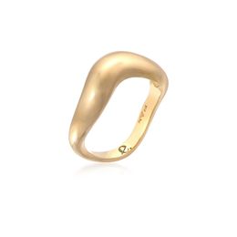 Silberring Elli Premium "Ring Organic Wellen Trend 925 Silber" Gr. 52, gold, Fingerringe, Damen, 52, Silber 925 (Sterlingsilber), Silberring