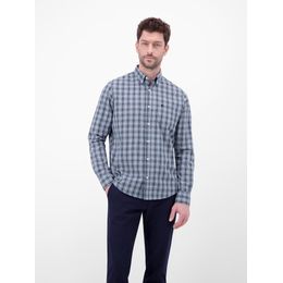 Langarmhemd Lerros "Karohemd mit Button-Down-Kragen", Herren, Gr. L, Normalgr&ouml;&szlig;en, classic navy, 100% Baumwolle, Hemden Langarmhemd