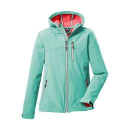 Softshelljacke Killtec "Girls Softshelljacke", M&auml;dchen, Gr. 164, gr&uuml;n (mint), Oberseite: 100% Polyester;R&uuml;ckseite: 100% Polyester;Futter: 100% Polyester, Jacken Softshelljacke, Wasserabweisend, verstellbare Kapuze u &Auml;rmel, Fleece-Innenfutter