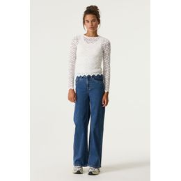 Weite Jeans Garcia "Annemay", M&auml;dchen, Gr. 128, N-Gr, schwarz used 7623, Denim/Jeans, Obermaterial: 99% Baumwolle, 1% Elasthan, weit, Jeans Weite Jeans, for GIRLS