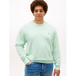 Tommy Hilfiger Big & Tall Rundhalspullover "ESSENTIAL STRUCTURE CREW NECK", Herren, Gr. XXL, minty essence heather, Strick, Obermaterial: 100% Baumwolle, TOMMY HILFIGER BIG & TALL, unifarben, regular fit normal, Rundhals, eingesetzt Rippb&uuml;ndchen, Pullover Rundhalspullover, Gro&szlig;e Gr&ouml;&szlig;en, regular fit