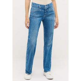 Bequeme Jeans Angels "Liz Modern", Damen, Gr. 48, L&auml;nge 30, light blau random used, Denim/Jeans, Obermaterial: 89% Baumwolle, 8% Polyester, 3% Elasthan, unifarben, relaxed fit lang, Jeans Bequeme Jeans, mit Stretch