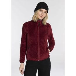 Fleecejacke Killtec "KOW 6 WMN KNTFLC JCKT", Damen, Gr. 48, weinrot, Obermaterial: 100% Polyester, Jacken Fleecejacke, &Uuml;bergangsjacke, windabweisend, mit Stehkragen