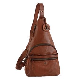 Cityrucksack Harbour 2nd "Merlin", Damen, Gr. B/H/T: 23cm x 38cm x 5cm, braun (charming cognac), Leder, Rucks&auml;cke Cityrucksack, Umh&auml;ngetasche Freizeitrucksack