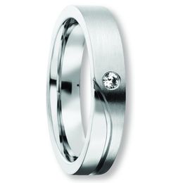 Silberring ONE ELEMENT "Zirkonia Freundschaft Partner Ring aus 925 Silber" Gr. 52, silber, Fingerringe, Damen, 52,mit Zirkonia, Silber 925 (Sterlingsilber), Silberring