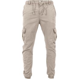 Cargohose Urban Classics "Urban Classics Herren Cargo Jogging Pants", Damen, Gr. L, US-Gr&ouml;&szlig;en, sand, 100% Baumwolle, unifarben, slim fit, Hosen Cargohose