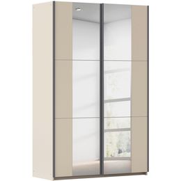Schwebet&uuml;renschrank Rauch "Kleiderschrank Dreht&uuml;renschrank Schrank Garderobe KRONACH TOPSELLER", champagner, griffleisten grau, 2 spiegel, B:131cm H:210cm T:59cm, Holzwerkstoff, Schr&auml;nke, Schwebet&uuml;renschrank, optional ohne, mit 1 oder 2 Spiegel, viel Stauraum MADE IN GERMANY