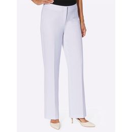 B&uuml;gelfaltenhose Lady, Damen, Gr. 54, Normalgr&ouml;&szlig;en, wei&szlig;, 70% Polyester, 26% Viskose, 4% Elasthan, unifarben, lang, Hosen