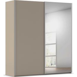 Kleiderschrank Rauch "Schwebet&uuml;renschrank Schrank Garderobe Ankleide Schlafzimmer TARO", fango, griffleisten alufarben, B:201cm H:223cm T:69cm, Holzwerkstoff, Schr&auml;nke, Kleiderschrank, 4 Breiten, optional Passepartout mit/ohne Beleuchtung MADE IN GERMANY