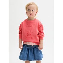 Marc O'Polo Junior Sweatshirt MARC O'POLO JUNIOR, M&auml;dchen, Gr. 92/98, coral, Sweatware, Obermaterial: 100% Baumwolle, bedruckt, bestickt, Sweatshirts Sweatshirt, TEENS Girls Sweatshirt aus Baumwolle mit Stickerei