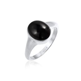 Siegelring Elli "Ring Siegelring Onyx Oval 925 Silber vergoldet" Gr. 52, silber, Fingerringe, Damen, 52, ohne Stein, Silber 925 (Sterlingsilber), 9mm, Siegelring