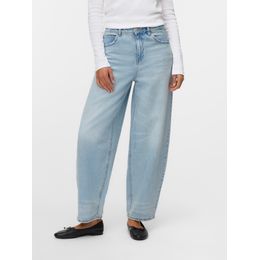 V&eacute;ro Moda Mom-Jeans VERO MODA "VMBILLIE HR BARREL ANK JEANS LI3146 NOOS", Damen, Gr. 31, L&auml;nge 30, light blau denim, Denim/Jeans, Obermaterial: 100% Baumwolle, unifarben, oversize normal, Jeans Mom-Jeans