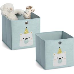 Organizer zeller PRESENT "Icebear", gr&uuml;n (mint), B:28cm H:28cm T:28cm, Vlies, Aufbewahrungsboxen, Organizer, Aufbewahrungsbox, platzsparend klappbar, Vlies