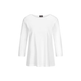 Kurzarmshirt GOLDNER "Basic Shirt mit U-Boot-Ausschnitt", Damen, Gr. 42, wei&szlig; (cremewei&szlig;), Obermaterial: 100% Baumwolle CO., Modisch, U-Boot-Ausschnitt, Shirts, U-Boot-Ausschnitt