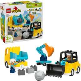 Konstruktionsspielsteine Lego "Baufahrzeuge &ndash; 3-in-1-Set (10475), Lego DUPLO Town", bunt, Spielbausteine, Kinder, Kunststoff, Konstruktionsspielsteine, Made in Europe, Topseller