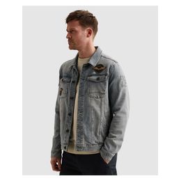PME-Legend Jeansjacke PME LEGEND, Herren, Gr. M, sun burst wash, Denim/Jeans, Obermaterial: 79% Baumwolle, 20% Polyester, 1% Elasthan, unifarben, regular fit normal, Manschette, Jacken Jeansjacke, mit Logo Stickereien