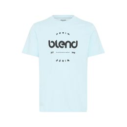 T-Shirt Blend "BHKAMDEN LOGO S/S TEE", Damen, Gr. S, winter blau, Single Jersey, Obermaterial: 100% Baumwolle, bedruckt, regular fit normal, Rundhals, Shirts T-Shirt