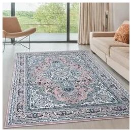 Teppich OTTO HOME "Oriental, Made in Belgium" Gr. 7, rosa, B:240cm H:7mm L:330cm, Kunstfaser, Teppiche, Teppich, Orient-Optik, mit Bord&uuml;re, Teppich, Kurzflor, Weich, Kundenliebling
