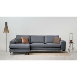 Ecksofa OTTO HOME "Henry, L-Form, Breite 294 cm", dunkelgrau, B:294cm H:84cm T:160cm, 100% PES, Sofas, Ecksofa, mit Metallbeinen, Wellenunterfederung, wasserabweisender Stoff