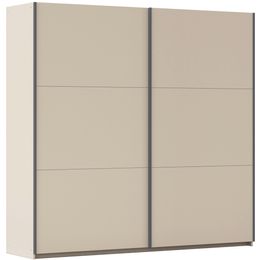 Schwebet&uuml;renschrank Rauch "Kleiderschrank Dreht&uuml;renschrank Schrank Garderobe KRONACH TOPSELLER", champagner, griffleisten grau, B:218cm H:210cm T:59cm, Holzwerkstoff, Schr&auml;nke, Schwebet&uuml;renschrank, optional ohne, mit 1 oder 2 Spiegel, viel Stauraum MADE IN GERMANY