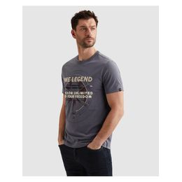 PME-Legend T-Shirt PME LEGEND "Short Sleeve R-Neck Heavy Jersey", Herren, Gr. XL, folkstone grau, Jersey, Obermaterial: 100% Baumwolle, bedruckt, regular fit h&uuml;ftbedeckend, Rundhals, Shirts T-Shirt, mit Print, Regular Fit