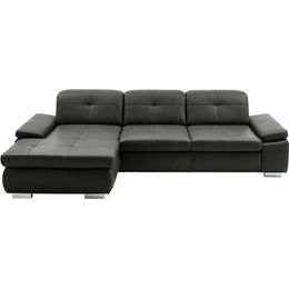 Ecksofa DIE PLANBAR "PN-IN16012 L-Form, Breite 309 cm", torro schwarz, B:309cm H:85cm T:195cm, Sofas, Ecksofa, inkl. Sitztiefenverstellung, optional mit Kopfteilverstellung