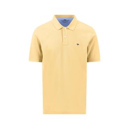 Poloshirt Fynch-Hatton, Herren, Gr. XL, pale gelb, Web, Obermaterial: 100% Baumwolle, unifarben, regular fit normal, ohne Ausschnitt, Shirts Poloshirt, mit Logo Stickerei