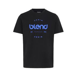 T-Shirt Blend "BHKAMDEN LOGO S/S TEE", Damen, Gr. M, schwarz beauty, Single Jersey, Obermaterial: 100% Baumwolle, bedruckt, regular fit normal, Rundhals, Shirts T-Shirt