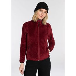 Fleecejacke Killtec "KOW 6 WMN KNTFLC JCKT", Damen, Gr. 44, rot (weinrot), Obermaterial: 100% Polyester, Jacken Fleecejacke, &Uuml;bergangsjacke, windabweisend, mit Stehkragen