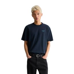 Marc O'Polo T-Shirt MARC O'POLO DENIM, Herren, Gr. M, navy, Jersey, Obermaterial: 100% Baumwolle, relaxed fit normal, Rundhals, Shirts T-Shirt, relaxed fit mit R&uuml;ckenprint