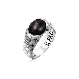 Silberring HAZE & GLORY "Ring Tiger Eye - Quarz Dunkelblau 925 Sterling Silber" Gr. 60, silber, Fingerringe, Herren, 60, Silber 925 (Sterlingsilber), Silberring