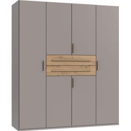 Dreht&uuml;renschrank wimex "Digit, erh&auml;ltlich in den Breiten 180cm, 225cm oder 270cm", saharagrau, absetzung und griffe artisan eiche nachbildung, B:180cm H:208cm T:58cm, Holzwerkstoff, Schr&auml;nke, Dreht&uuml;renschrank, Kleiderschrank inkl. zwei Schubk&auml;sten in zentraler H&ouml;he