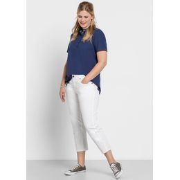 7/8-Hose sheego, Damen, Gr. 54, Normalgr&ouml;&szlig;en, wei&szlig;, 97% Baumwolle, 3% Elasthan, unifarben, Hosen 7/8-Hose