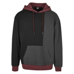 Kapuzenpullover Urban Classics "Urban Classics Herren Oversized Color Block Hoody", Herren, Gr. M, schwarz, charcoal, 65% Baumwolle, 35% Polyester, mehrfarbig, oversize, ohne Ausschnitt, Pullover Kapuzenpullover