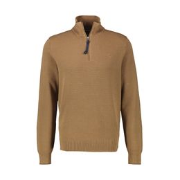 Troyer Lerros "Herren Stricktroyer in lebendiger Optik", Herren, Gr. 6XL, light coffee, 100% Baumwolle, ohne Ausschnitt, Pullover Troyer