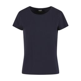 T-Shirt Urban Classics "Urban Classics Ladies Sorona Regular Tee", Damen, Gr. XS, navy, 70% Baumwolle, 30% Polyester (Sorona), unifarben, normal, Rundhals, Shirts T-Shirt