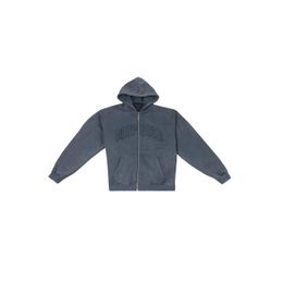 Kapuzenpullover DROPSIZE "Dropsize SUPER HEAVY OVERISZE RAW EDGES ZIP HOODIE", Herren, Gr. XS, acid grau, 70% Baumwolle, 30% Polyester, oversize, ohne Ausschnitt, Pullover Kapuzenpullover