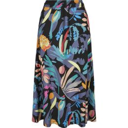 Jerseyrock Urban Classics "Urban Classics Damen Ladies Viscose Midi Skirt", Damen, Gr. S, schwarzfruity, 100% Viskose, loose fit, R&ouml;cke